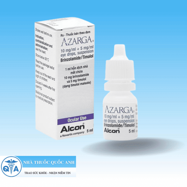 Hỗn dịch nhỏ mắt Azarga trị tăng nhãn áp lọ 5ml - Nhà Thuốc Quốc Anh