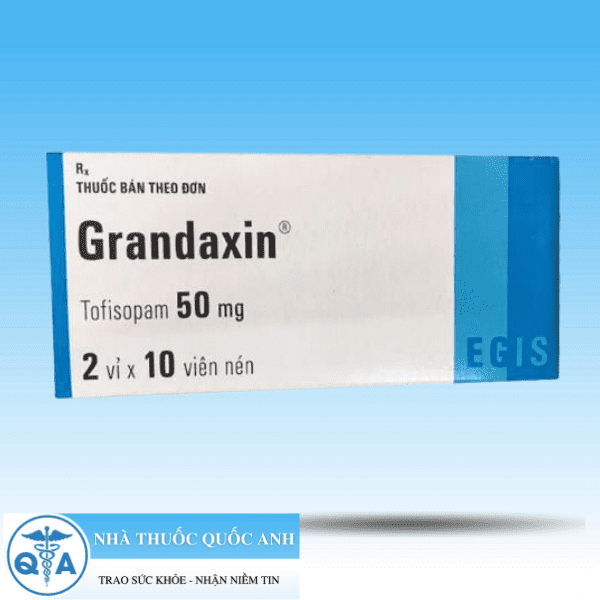 Grandaxin 50mg trị rối loạn tâm thần, rối loạn lo âu (2 vỉ x 10 viên ...