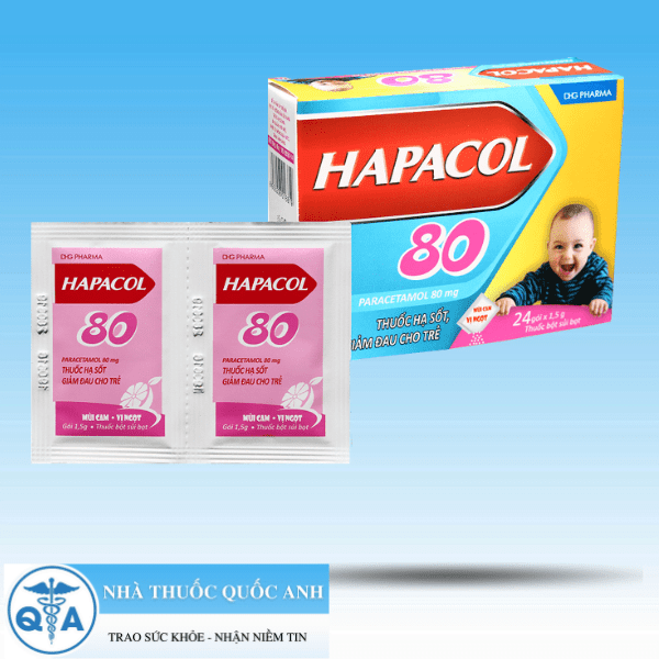 Hapacol 80 Bột sủi giảm đau, hạ sốt cho trẻ (24 gói x 1.5g) - Nhà Thuốc ...