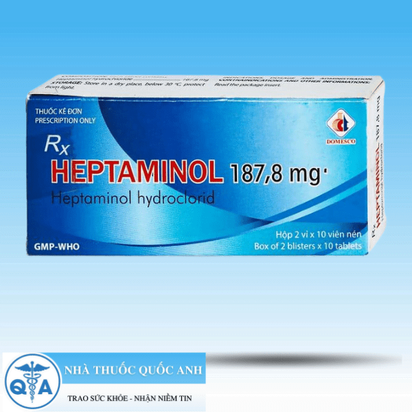 Heptaminol – Thuốc điều trị hạ huyết áp (hộp 20 viên) - Nhà Thuốc Quốc Anh