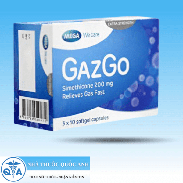 GazGo 200mg trị đầy hơi, khó tiêu (3 vỉ x 10 viên) - Nhà Thuốc Quốc Anh