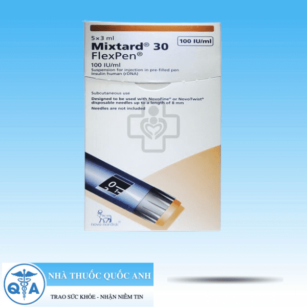 Mixtard 30 FlexPen 100IU/ml Bút tiêm trị đái tháo đường (5 cây x 3ml ...
