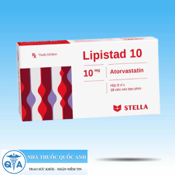Lipistad 10 trị rối loạn mỡ máu (3 vỉ x 10 viên) - Nhà Thuốc Quốc Anh