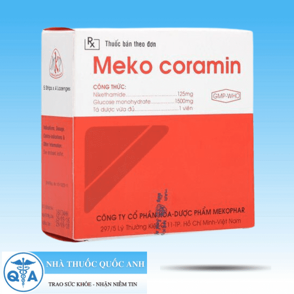Meko Coramin Viên ngậm trị suy hô hấp, suy tuần hoàn (5 vỉ x 4 viên ...
