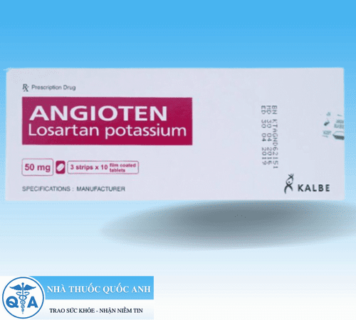 thuốc Angioten 50mg hỗ trợ điều trị tăng huyết áp (hộp 3 vỉ x 10 viên)