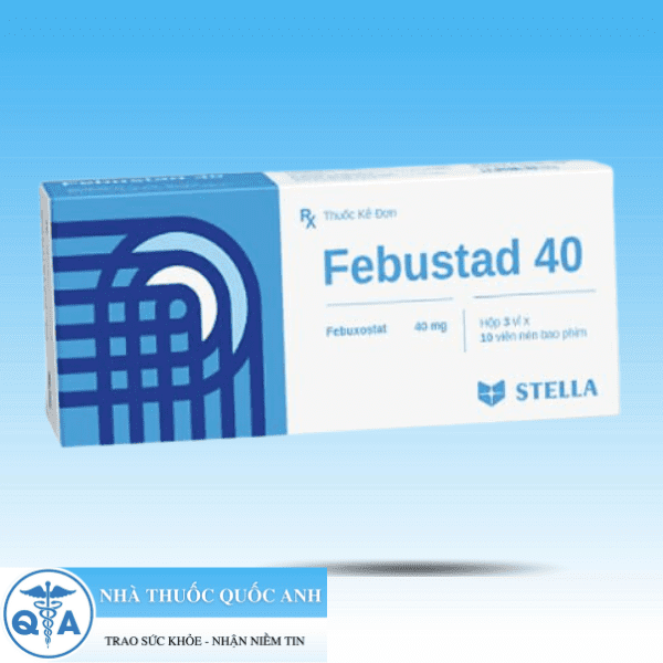 febustad 40 điều trị gout, chứng tăng acid uric huyết (3 vỉ x 10 viên ...