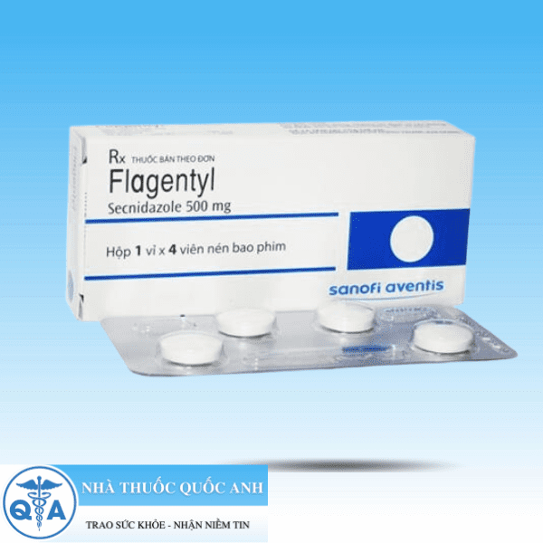 Flagentyl 500mg trị nhiễm khuẩn (1 vỉ x 4 viên) - Nhà Thuốc Quốc Anh