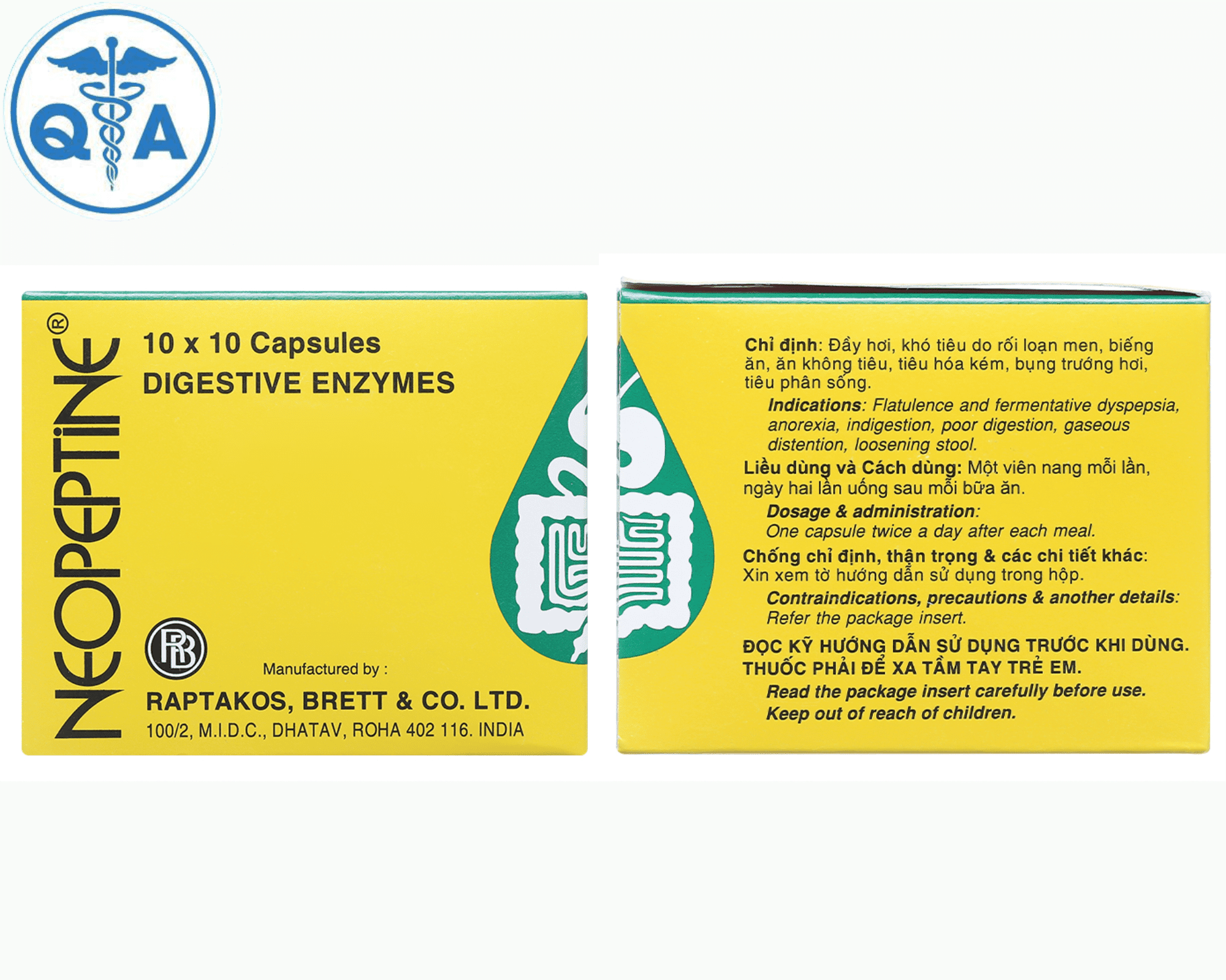 Men tiêu hóa Neopeptine viên - Giảm triệu chứng đầy hơi, khó tiêu