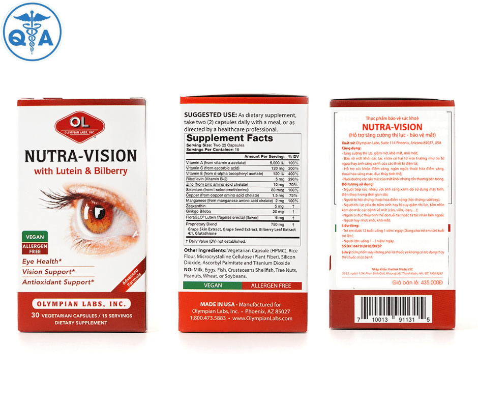 OL Nutra Vision - Hỗ trợ tăng cường thị lực và bảo vệ mắt