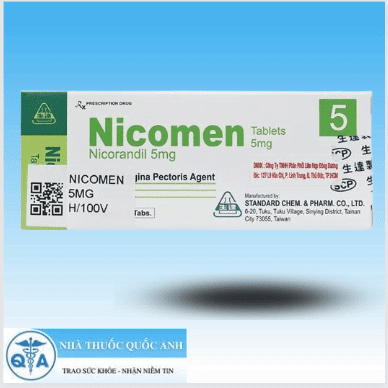 Nicomen Tablets 5mg trị đau thắt ngực - Nhà Thuốc Quốc Anh