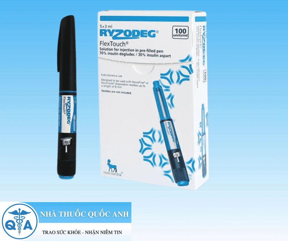 Bút tiêm Ryzodeg FlexTouch 100U/ml trị đái tháo đường (5 cây x 3ml ...
