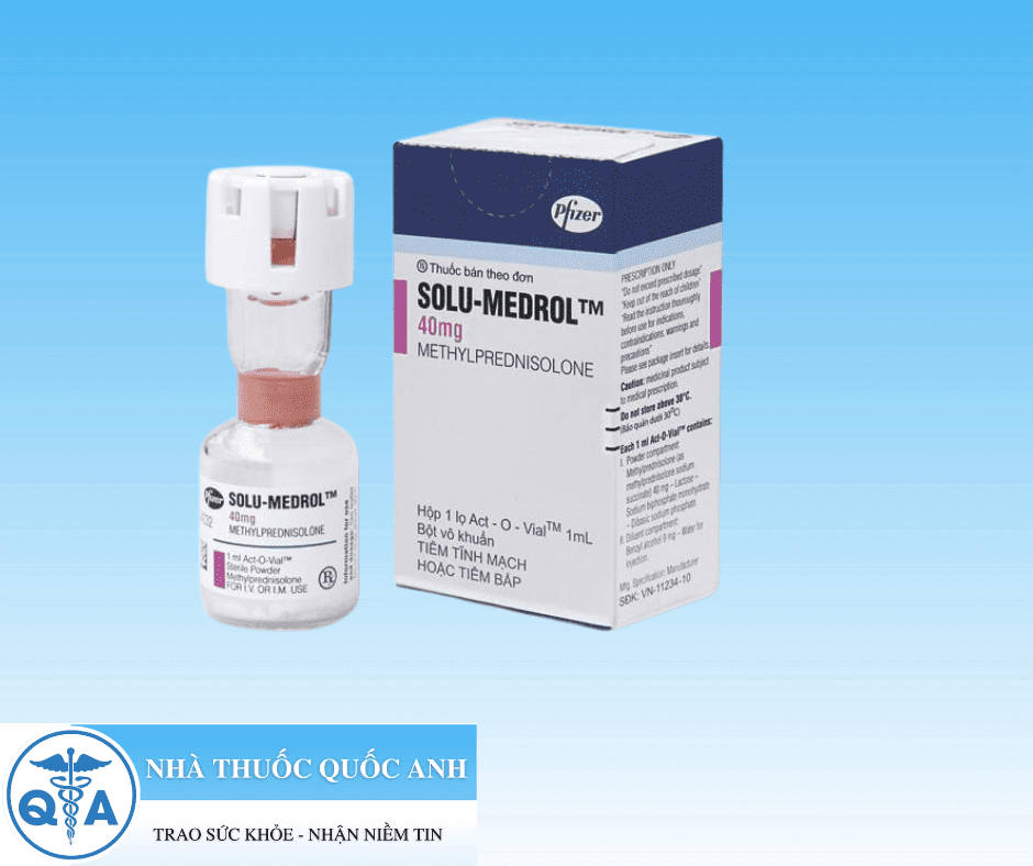 Solu - Medrol 40mg thuốc kháng viêm chai 1ml - Nhà Thuốc Quốc Anh