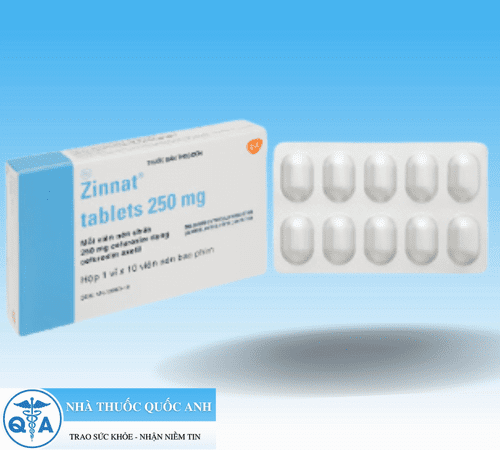 Thuốc Zinnat 250 điều trị nhiễm khuẩn (hộp 1 vỉ x 10 viên)