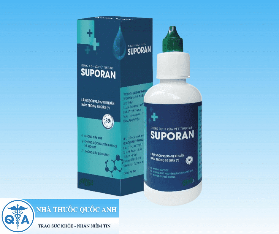 SUPORAN - Dung dịch rửa vết thương sạch 99,9% vi khuẩn