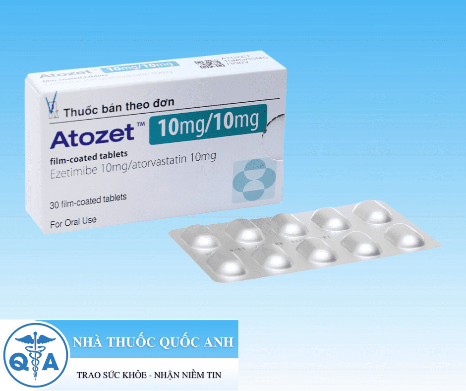 Thuốc Atozet 10mg/10mg - Điều trị rối loạn mỡ máu (30 viên)