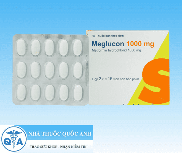 Thuốc Meglucon 1000 điều trị đái tháo đường (Hộp 30 viên)