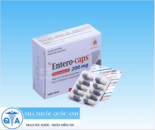 Thuốc Entero-caps 200mg - Điều trị tiêu chảy cấp - Nhà Thuốc Quốc Anh