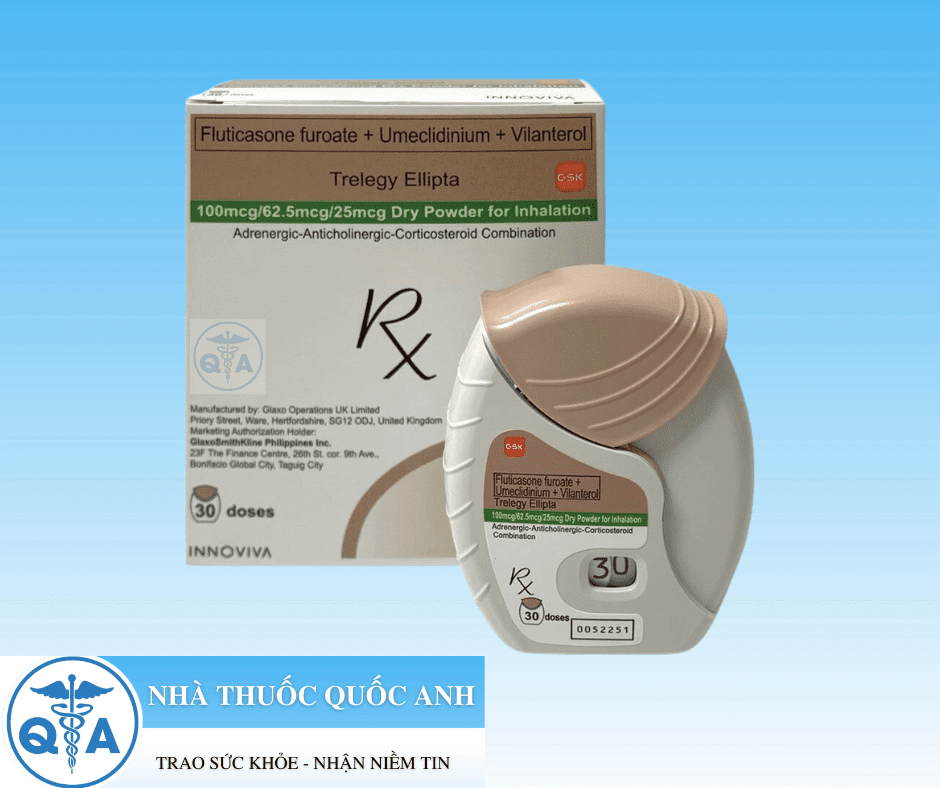 Thuốc Trelegy Ellipta 100/62.5/25 - Điều trị hen phế quản và COPD