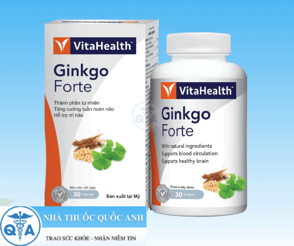 Vitahealth Ginkgo Forte - Tăng cường tuần hoàn não, cải thiện trí nhớ