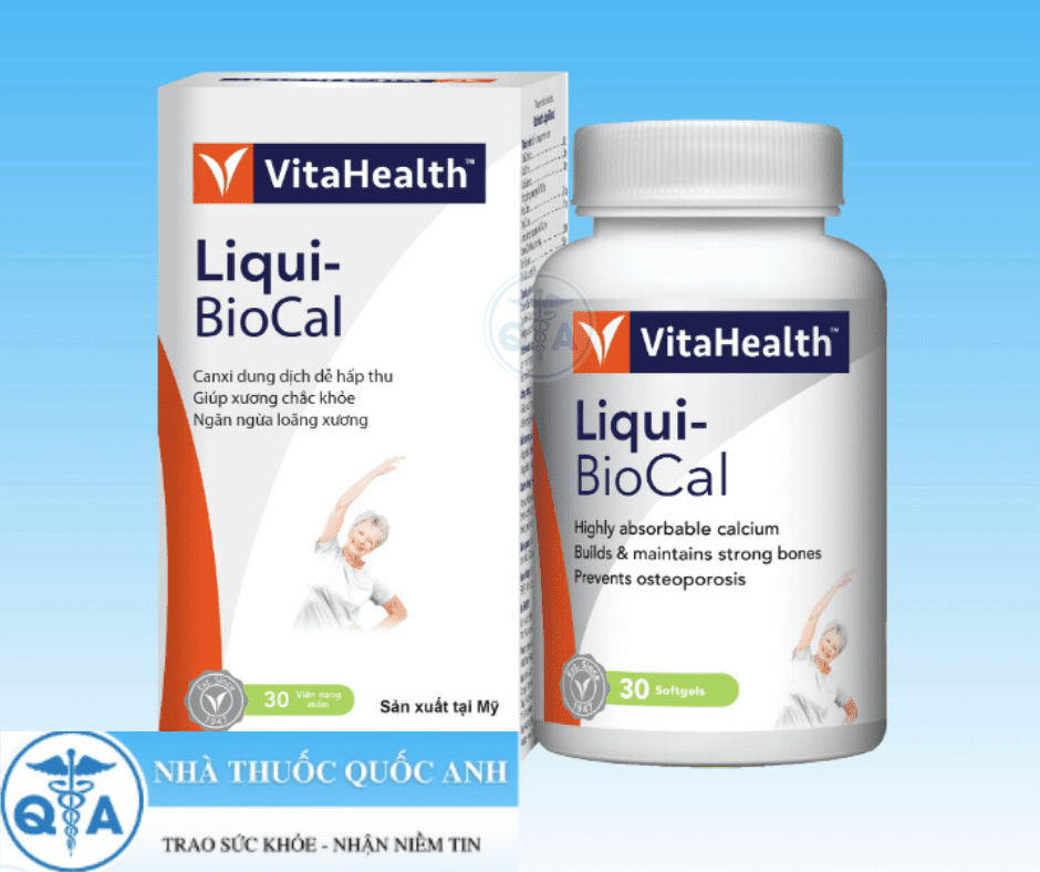 VitaHealth Liqui-BioCal - Bổ sung Canxi giúp xương chắc khỏe