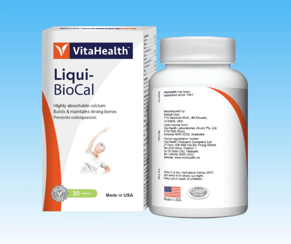 VitaHealth Liqui-BioCal - Bổ sung Canxi giúp xương chắc khỏe