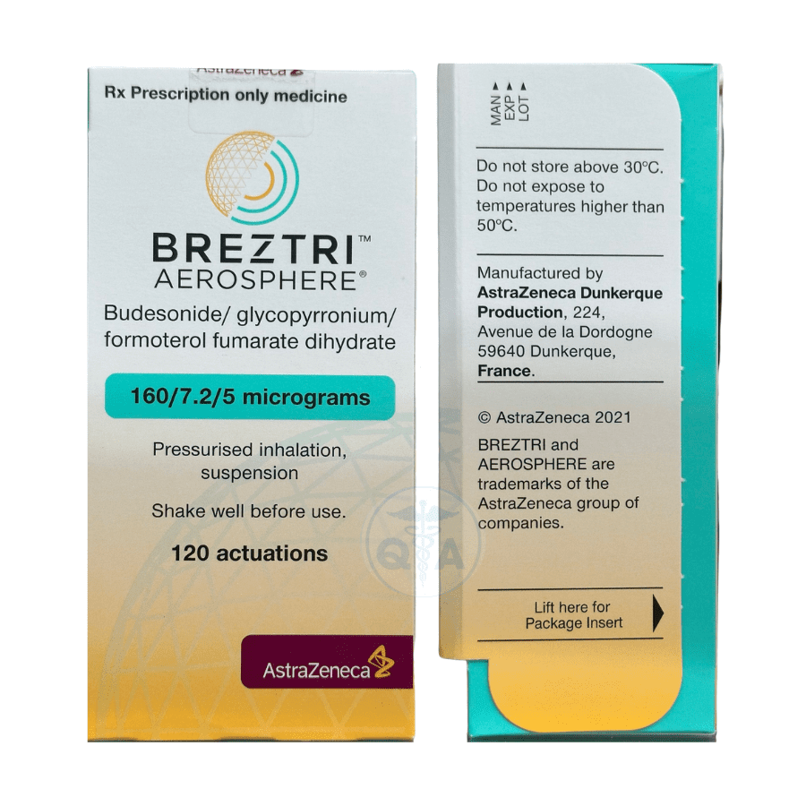 Thuốc Breztri Aerosphere 160/7.2/5mcg - Điều trị bệnh COPD (120 liều)