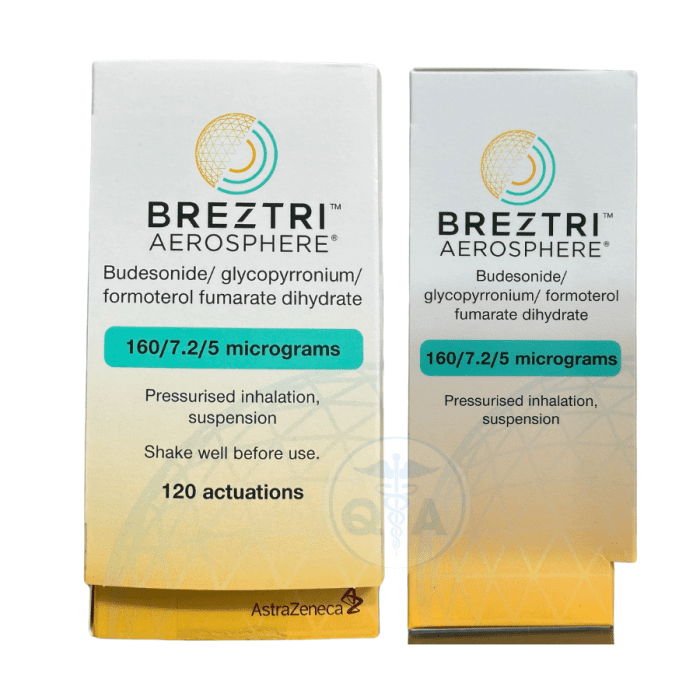 Thuốc Breztri Aerosphere 160/7.2/5mcg - Điều trị bệnh COPD (120 liều)