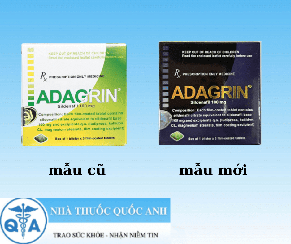 Adagrin 100mg viên nén điều trị rối loạn cương dương, xuất tinh sớm ...