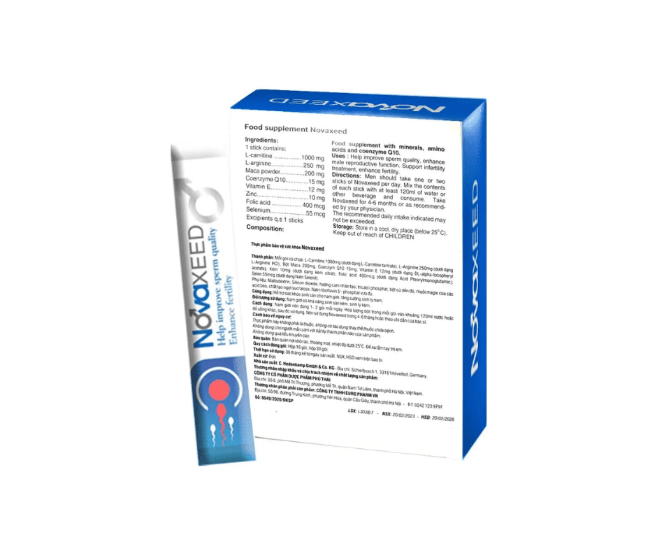 Novaxeed - Tăng cường sức khỏe sinh sản nam giới (16 gói)