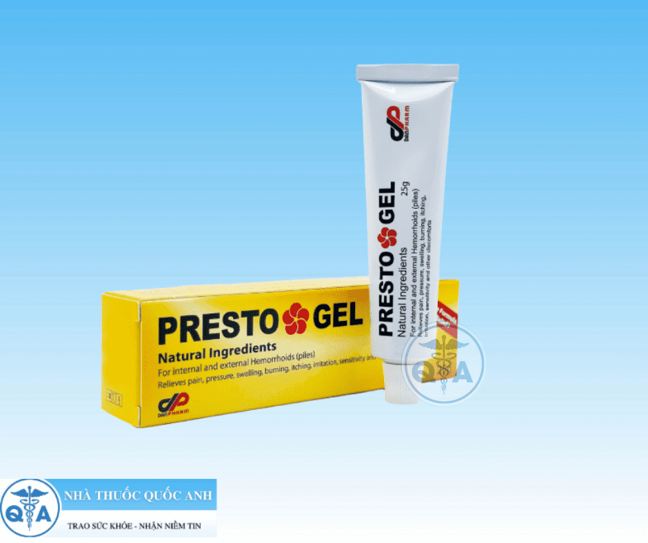 Presto Gel gel bôi trĩ nội, trĩ ngoại hiệu quả - Nhà Thuốc Quốc Anh